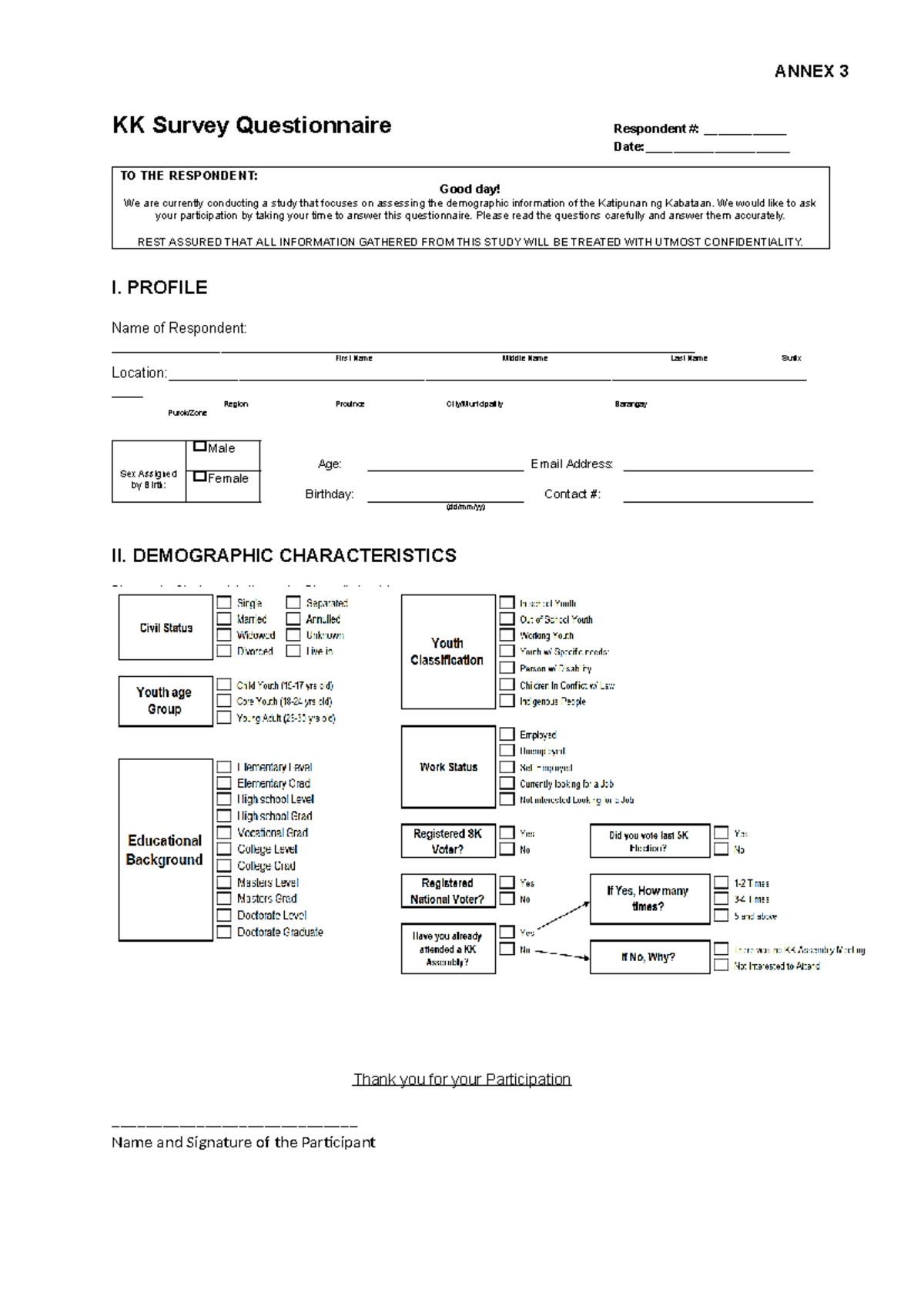 KK-Survey-Questionnaire - KK Survey Questionnaire Respondent ...