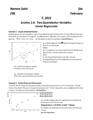 Lab 2 Chapter 2 workbook problem key - STA 296: Statistical Methods and ...