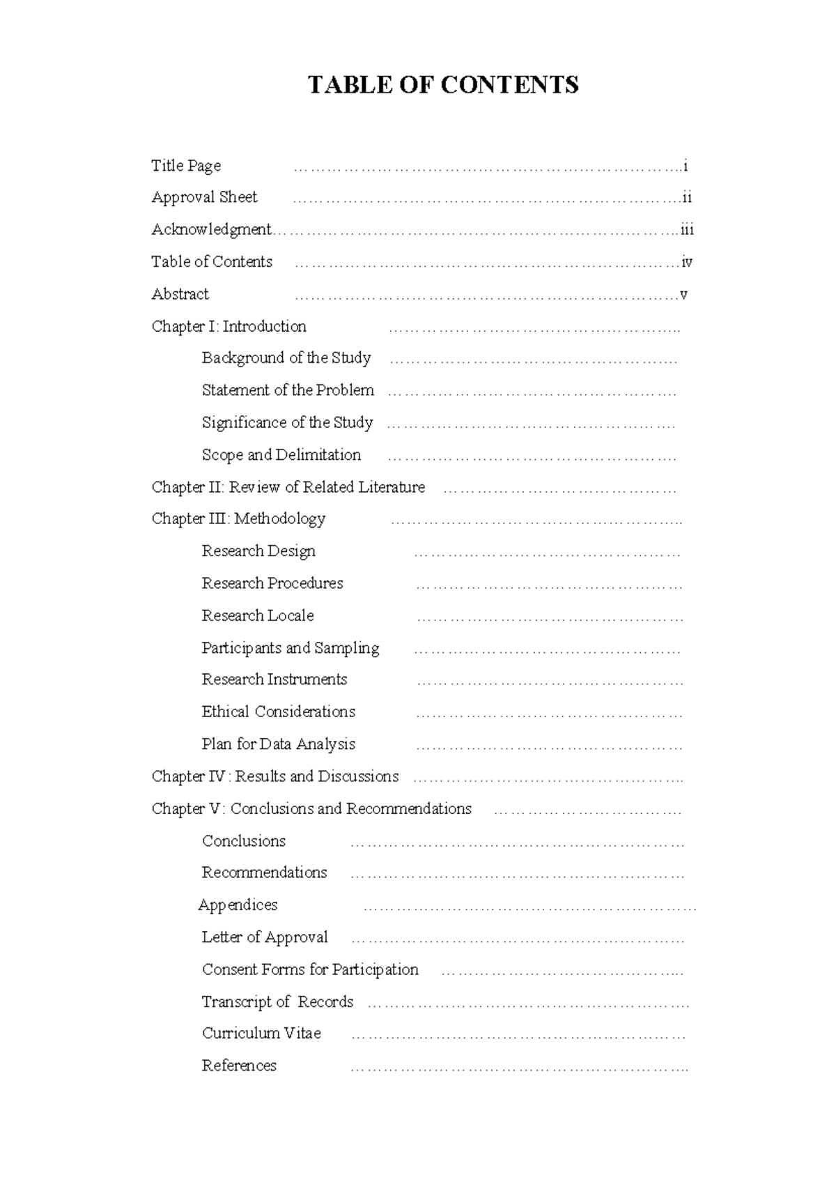 Table of Contents - Hope this helps. - TABLE OF CONTENTS Title Page ...