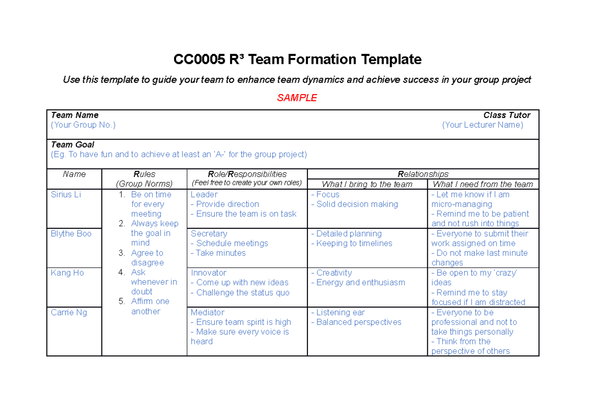 CC0005 Team Formation Template - CC0005 R³ Team Formation Template Use ...