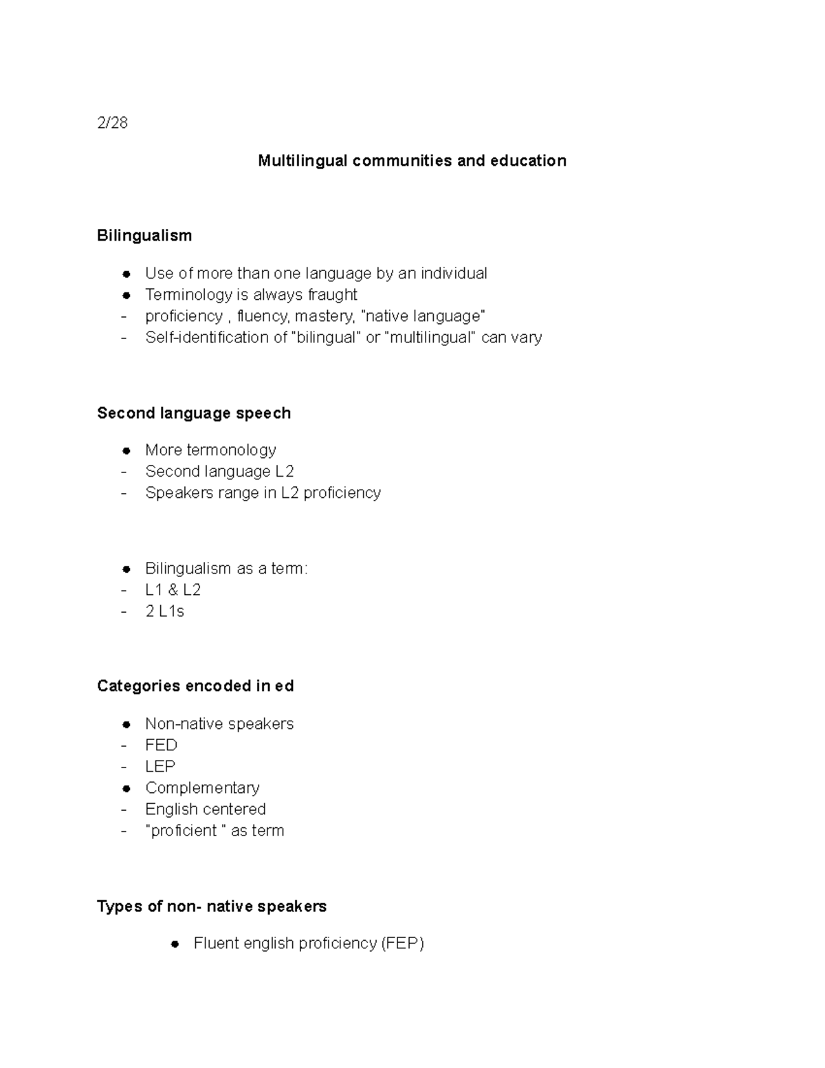 Ling 70 Notes #8 - Linguistic 70: Lang in Society Professor was ...