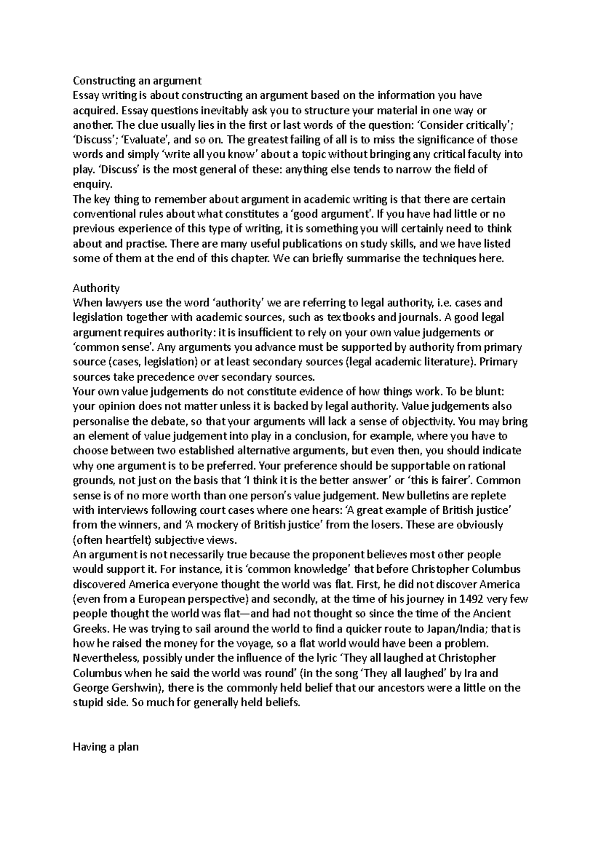 Writing legal essays - part 3 - Constructing an argument Essay writing ...