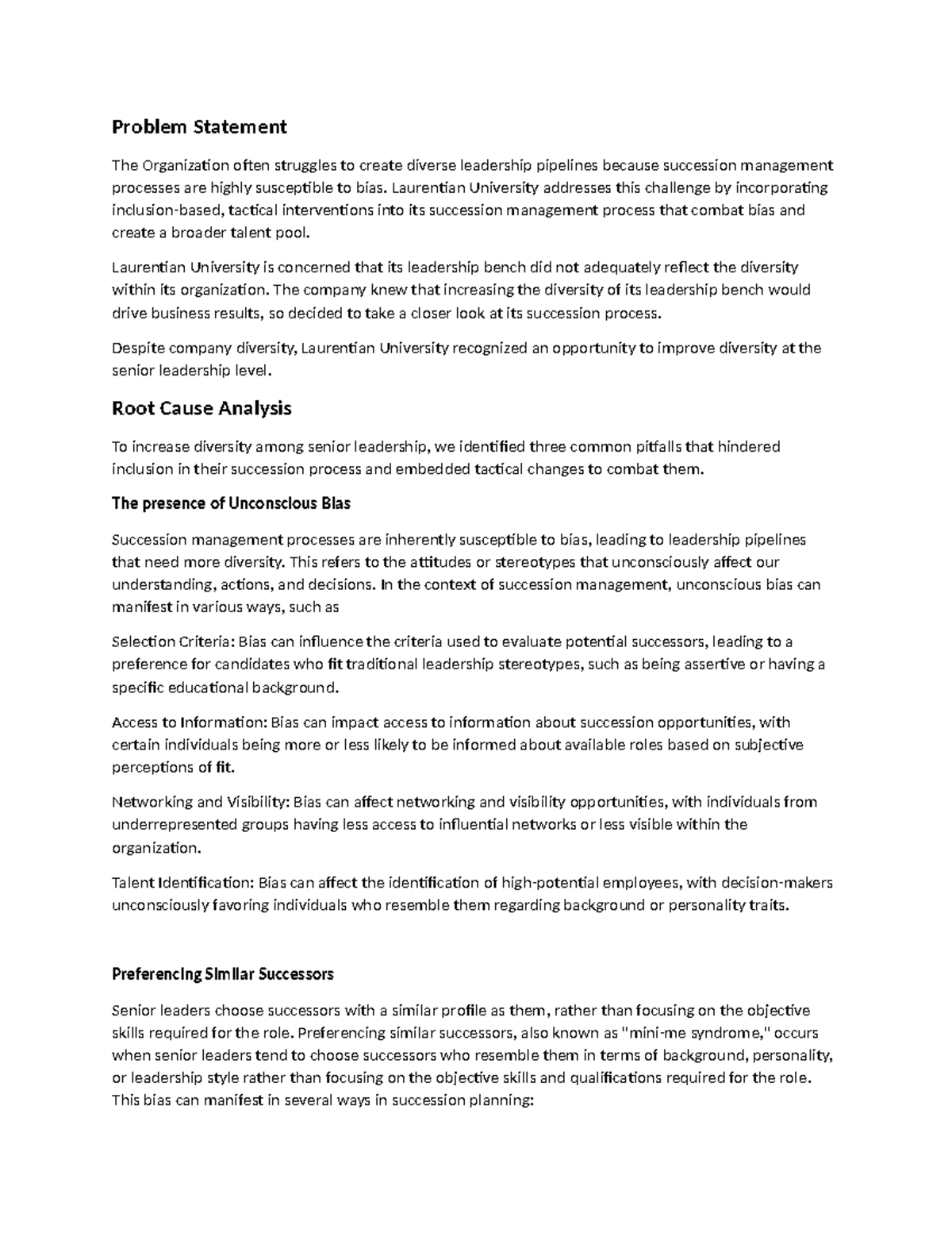 Case study DEI - Human Resource planning on diversity and inclusion in ...