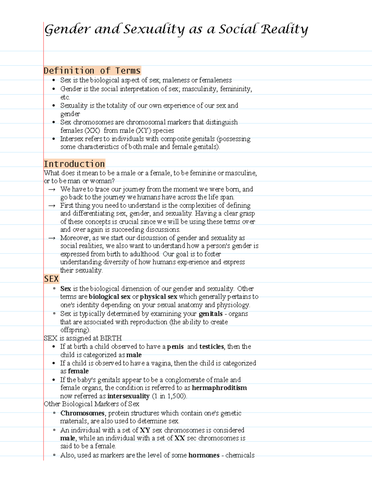 Gender AND Society-Gender and Sexuality as a Social Reality ...