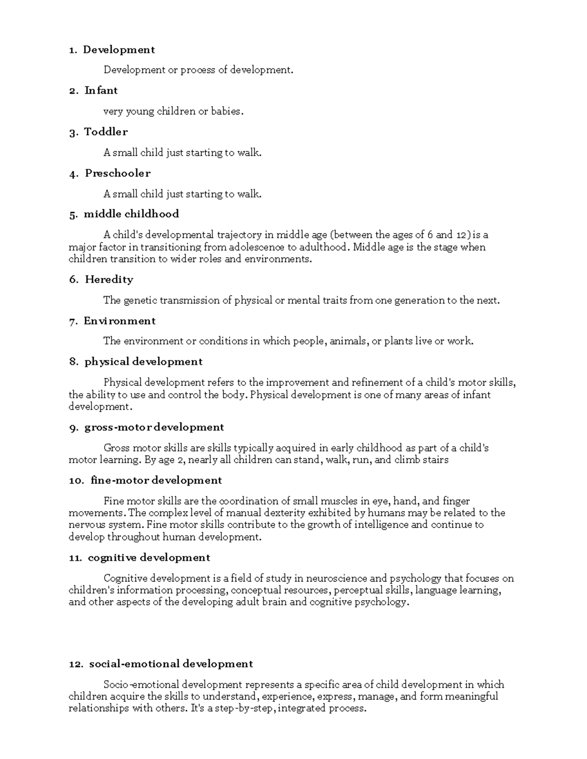 Module 4 Definitions - Development Development or process of ...