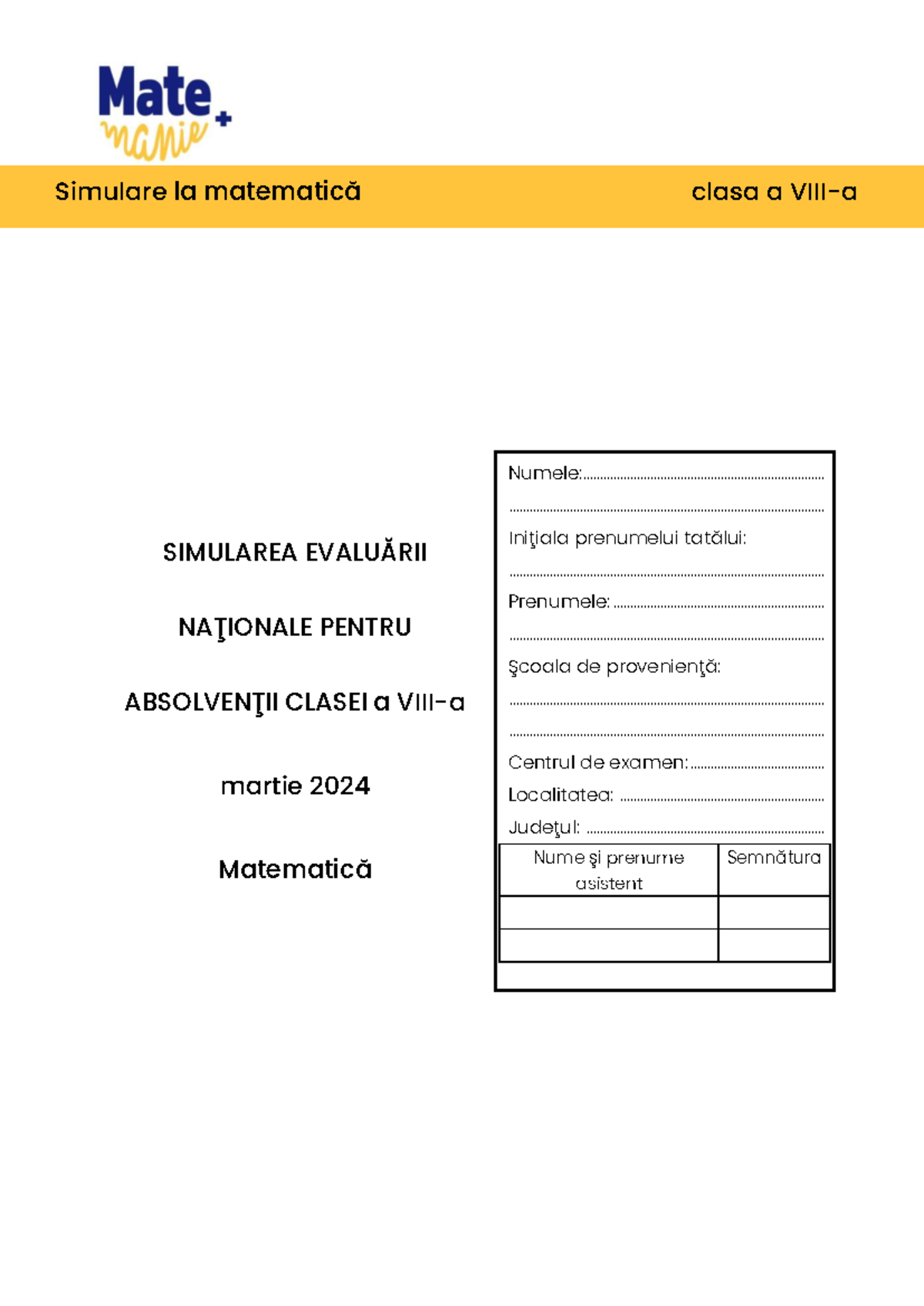 Subiect Simulare EN Matematica Matemanie Martie 202 240311 081432 ...