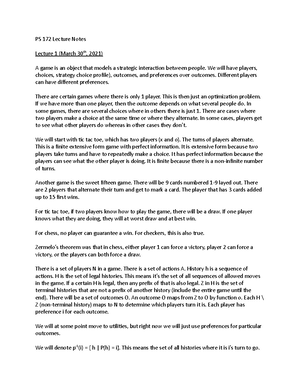 PS 172 Reading Notes - PS 172 Reading Notes Lecture 1 (March 30th, 2021 ...