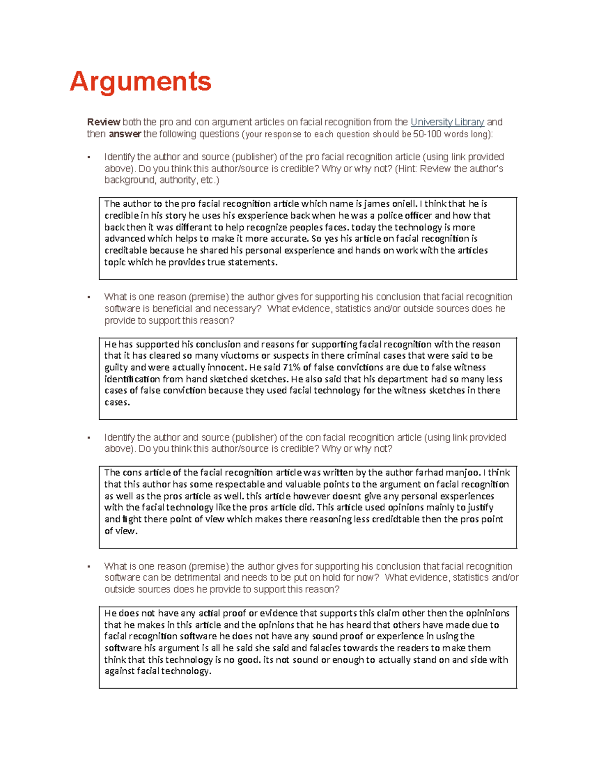 Megan+peterson+HUM115 v9 wk4 Arguments - Arguments Review both the pro ...