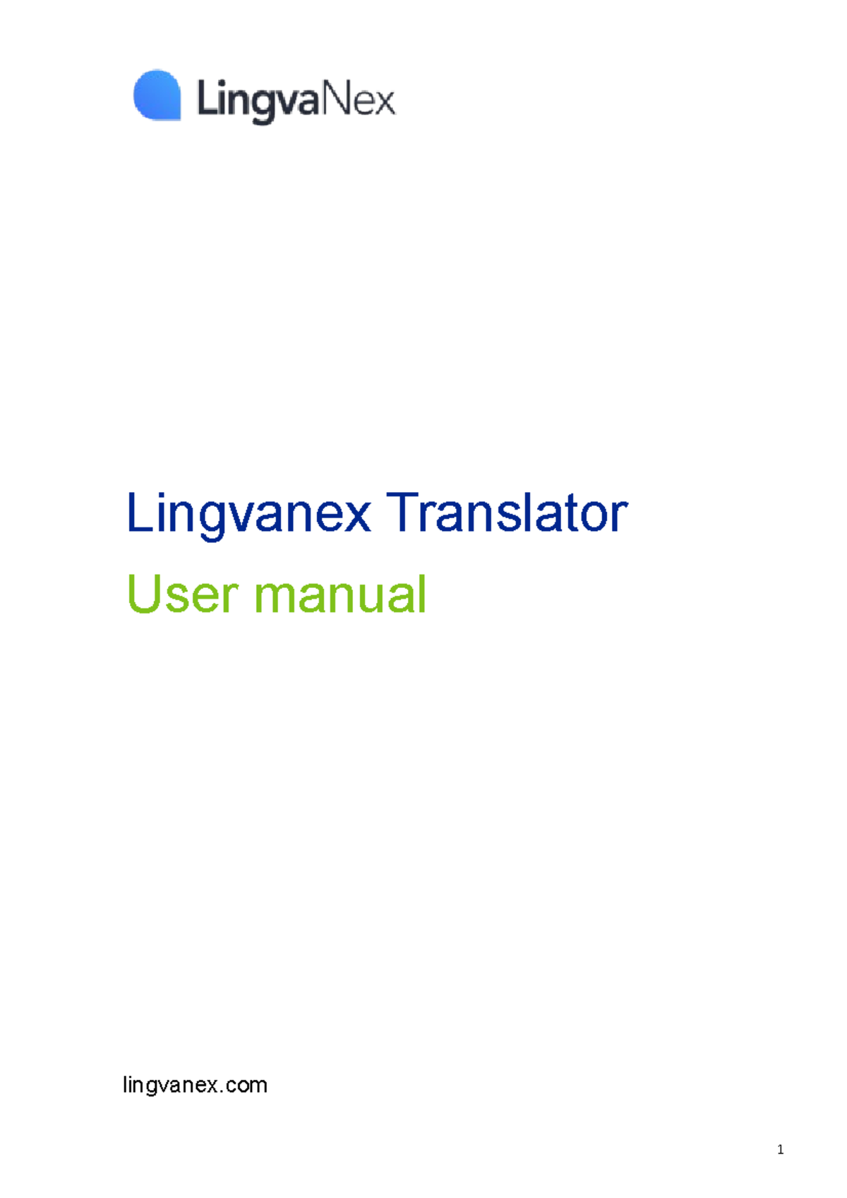 User Manual Lingvanex Translator for Windows - Lingvanex Translator User manual lingvanex 1 ...