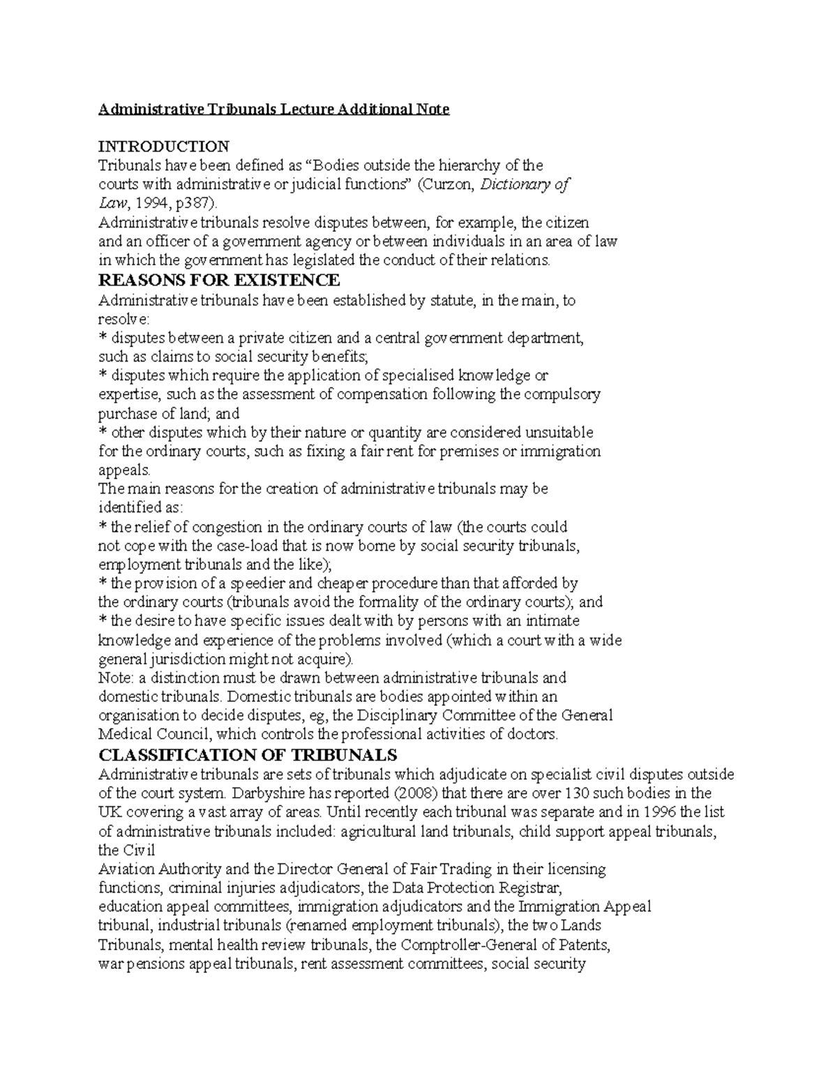 Administrative Tribunals Lecture - Administrative tribunals resolve ...