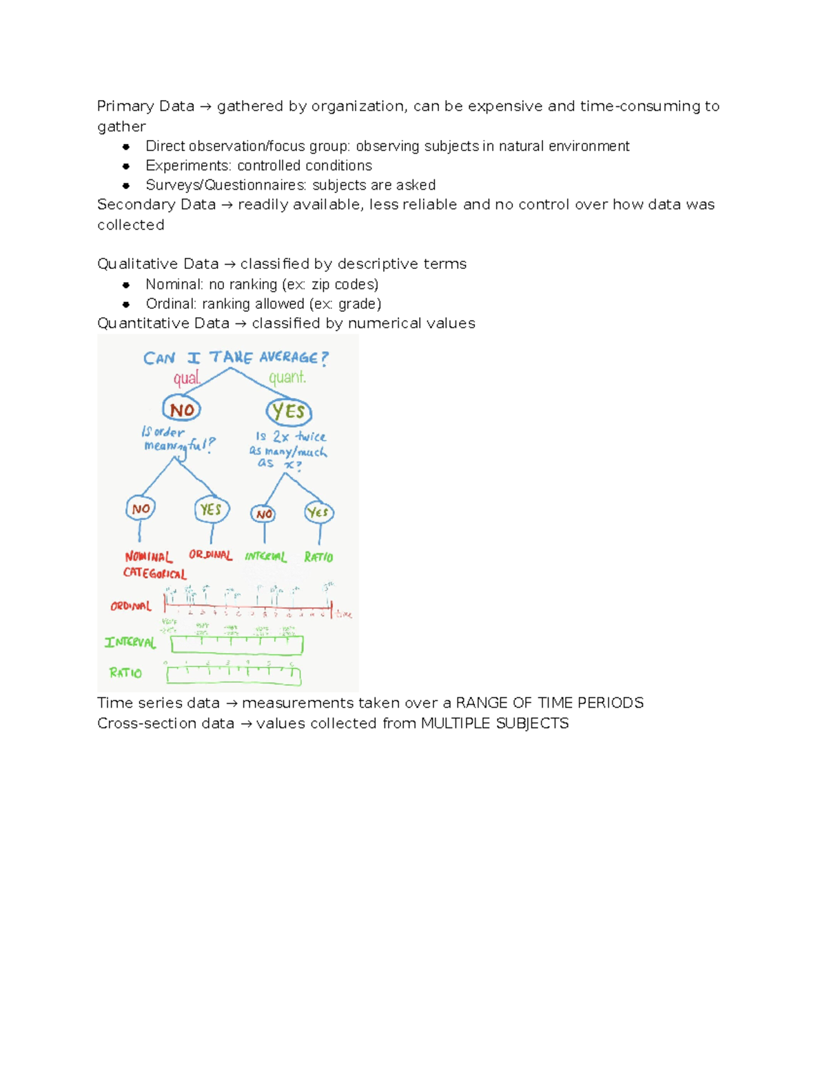 S301 Midterm 1 Review Stat S 301 Business Statistics Professor Hannah Bolte Primary Data →