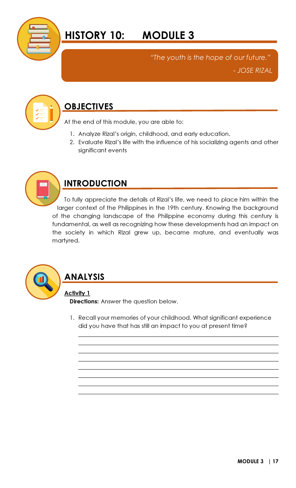 HIST 10 Module 3 - HISTORY 10: MODULE 3 OBJECTIVES At the end of this ...