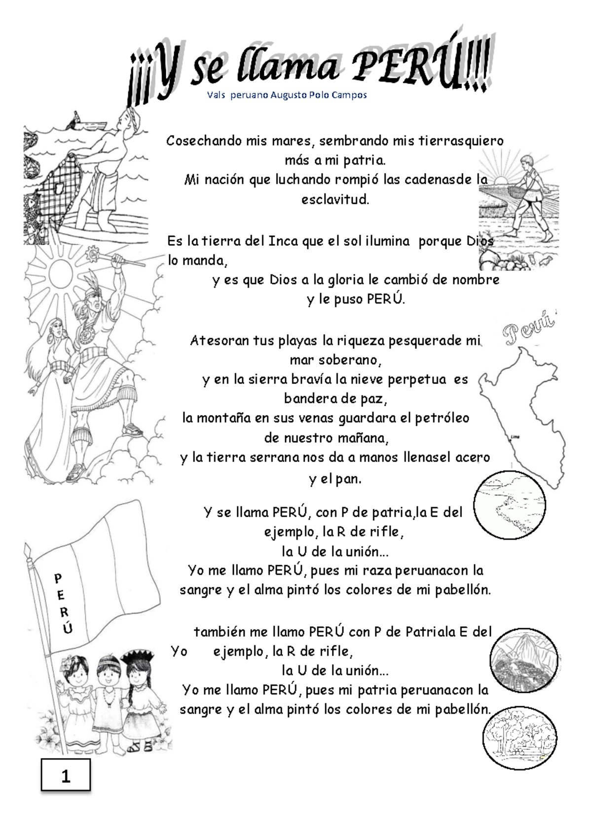 Canción - Y SE Llama PERÚ - Yo 1 Vals peruano Augusto Polo Campos ...