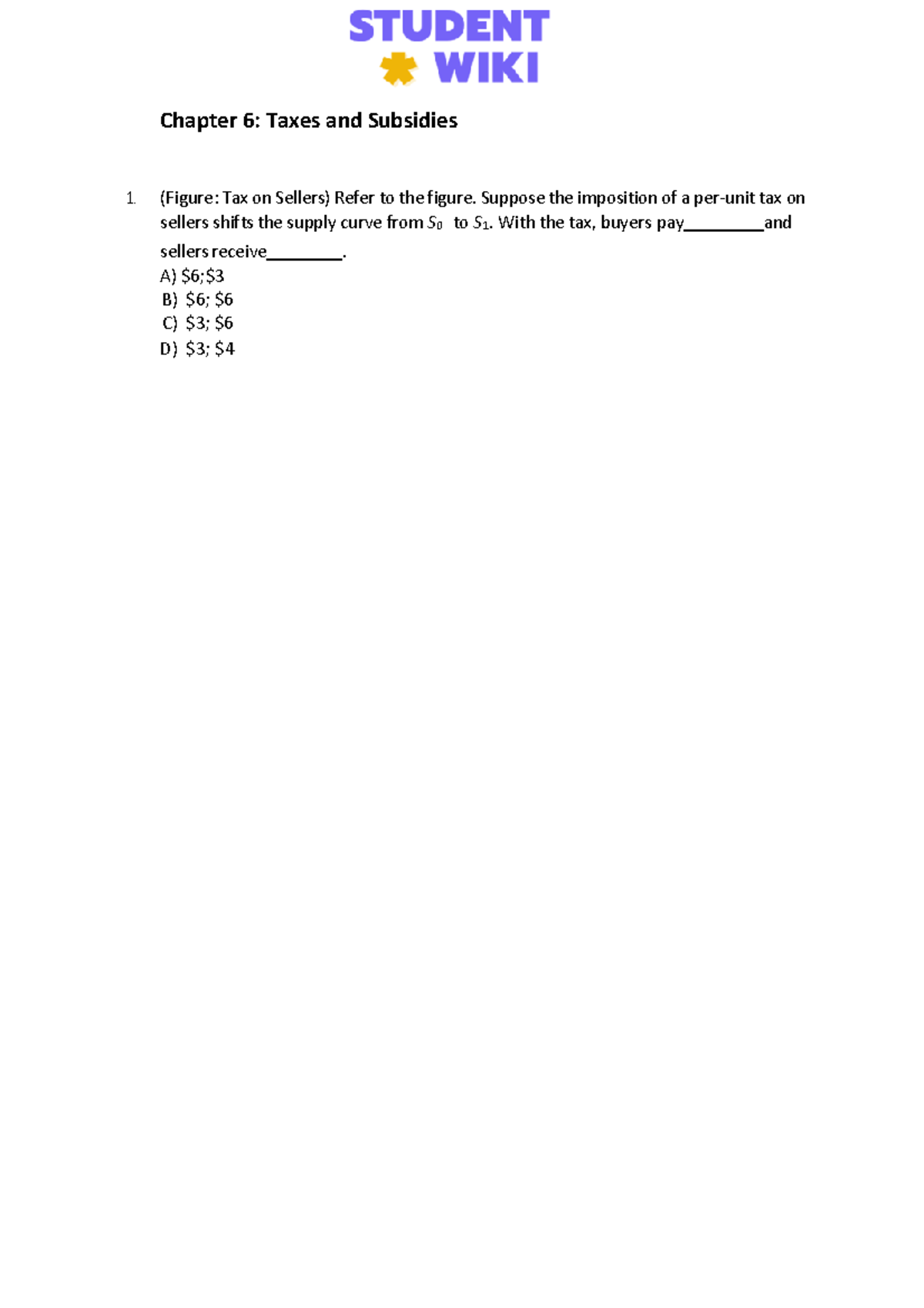 Chapter 6 Taxes and Subsidies - Chapter 6: Taxes and Subsidies (Figure ...