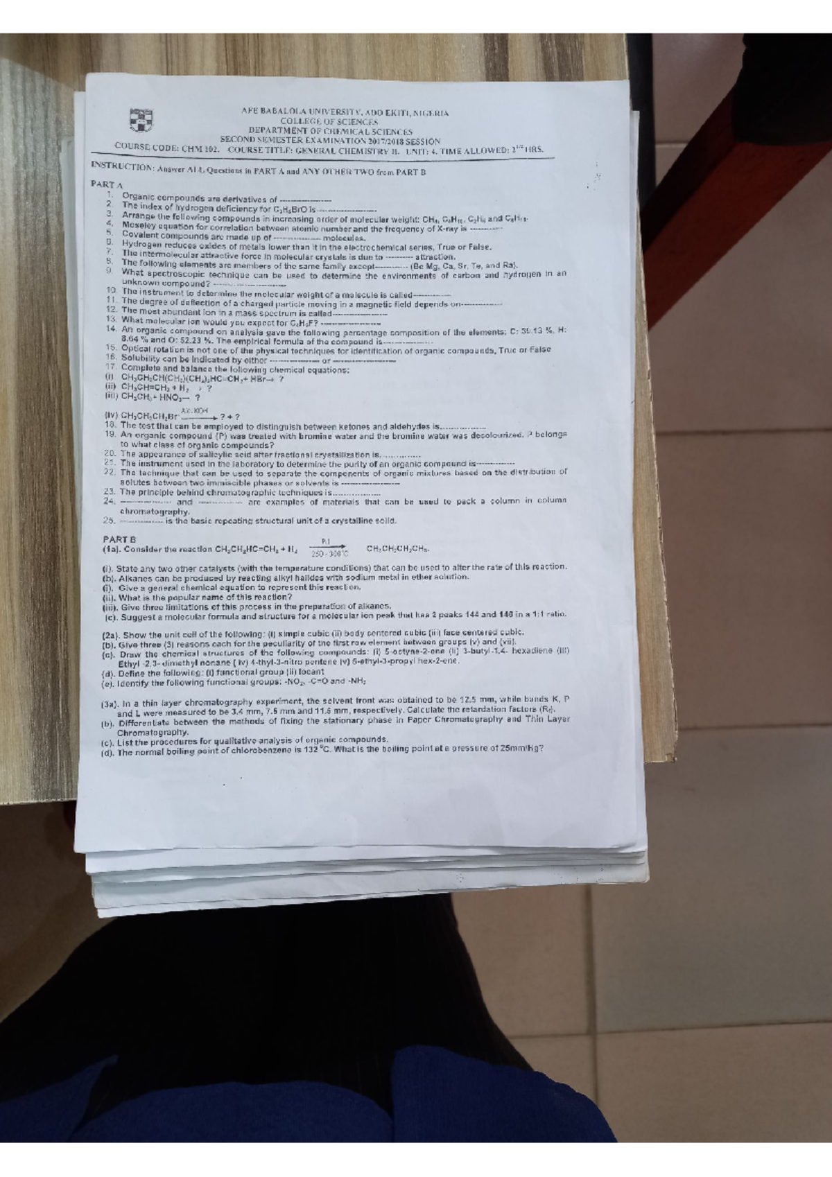 PHY 102, CHM 102 AND BIO 102 PAST Questions 240122 143631 - AFE ...