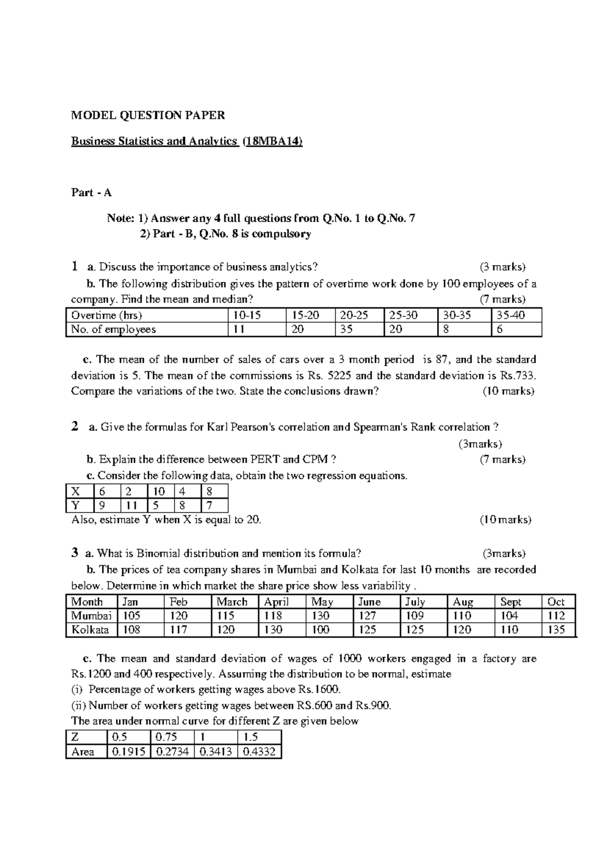 18mba14 - Its the practices papers - MODEL QUESTION PAPER Business ...