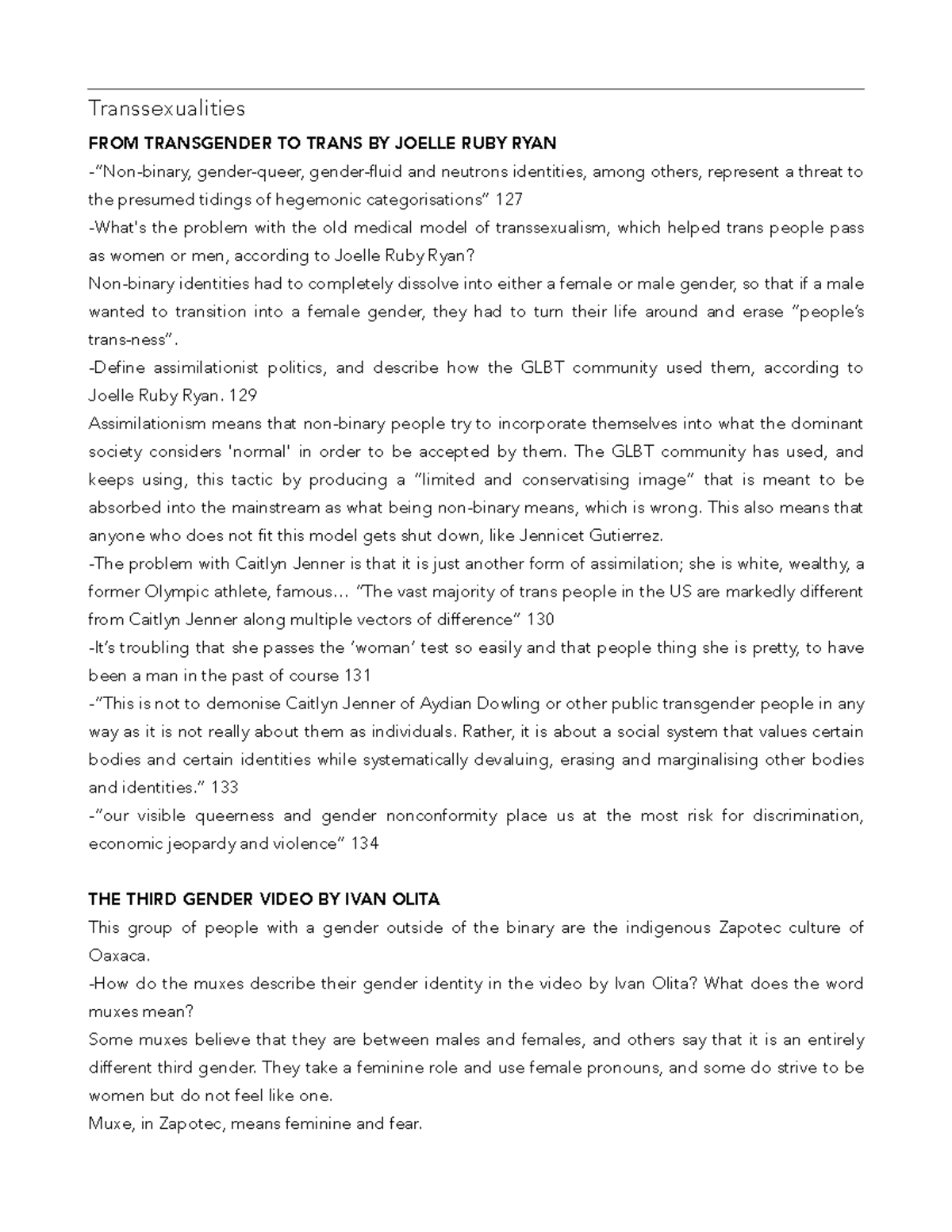 Notes 10 - Week10 - Transsexualities FROM TRANSGENDER TO TRANS JOELLE ...