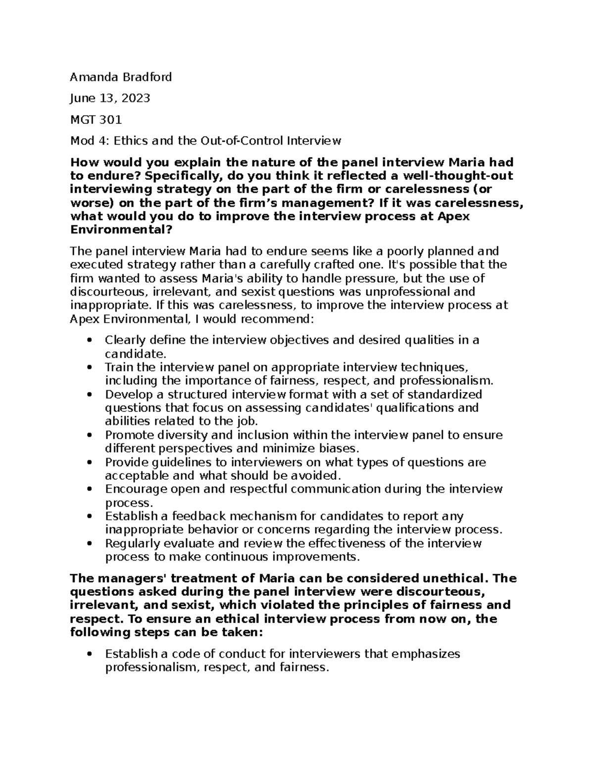 Bradford Amanda M4 - Module 4 Case study Assignment -Case Study ...