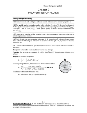 HW1 answers Fluid Mechs - YILDIZ TECHNICAL UNIVERSITY DEPARTMENT OF BIOENGINEERING FLUID ...