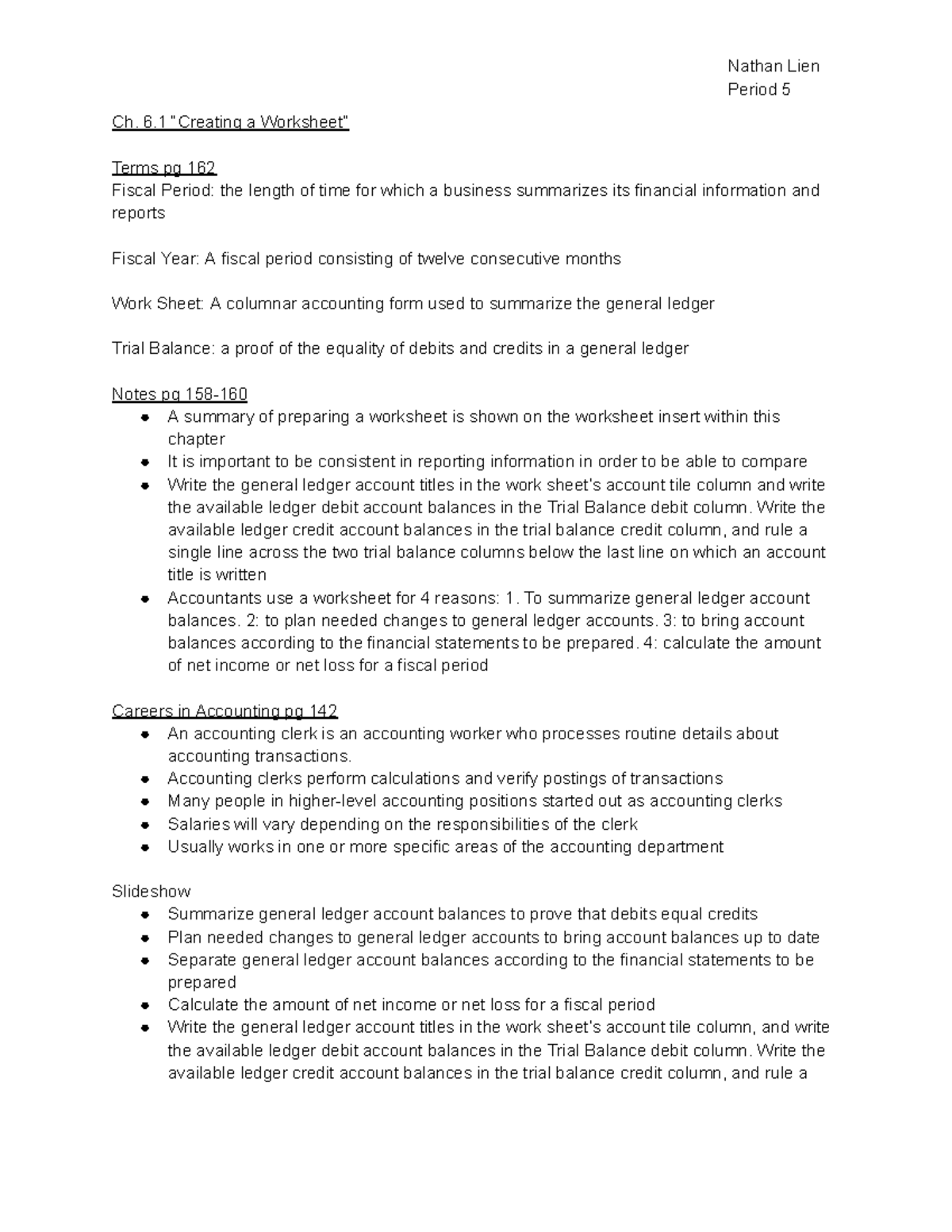 Chapter 6 Period 5 - Notes for CTE Accounting - Period 5 Ch. 6 ...