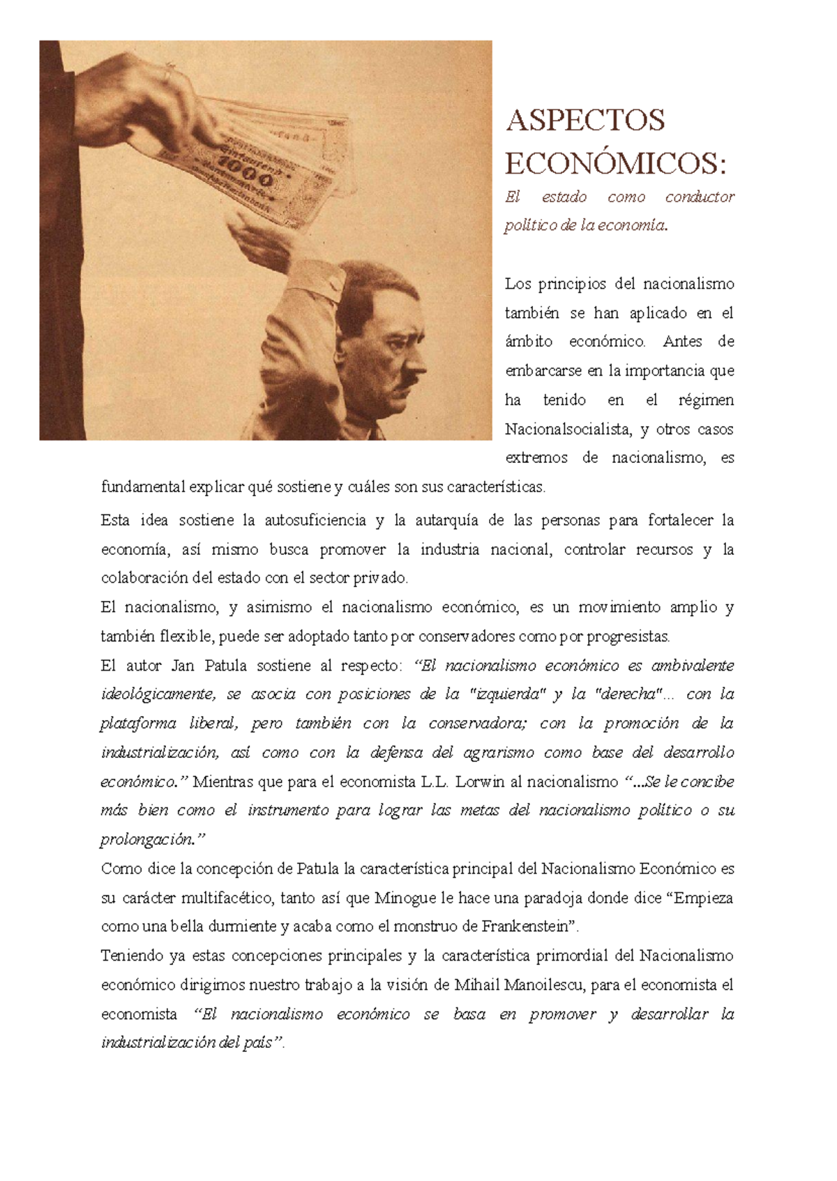 Aspectos Economicos - ASPECTOS ECONÓMICOS: El estado como conductor ...