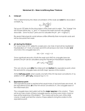 Acid-Base - ICE Practice Problems 3 - Worksheet 19 – Weak Acids and ...
