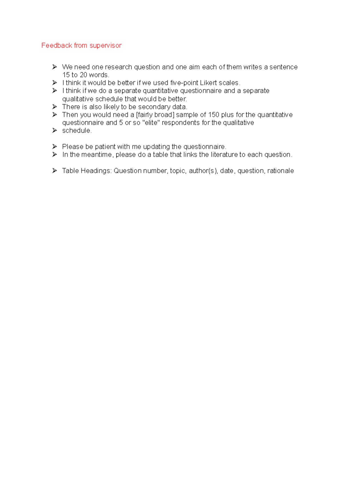 R1 Feedback. ASSESSMENT FEEDBACK - Feedback from supervisor We need one ...