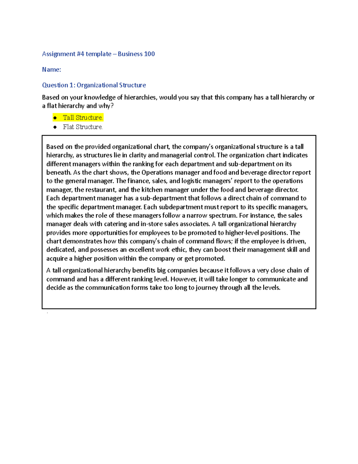 BUS100-Assignment 4 Amina Noor Ali - Assignment #4 template – Business ...