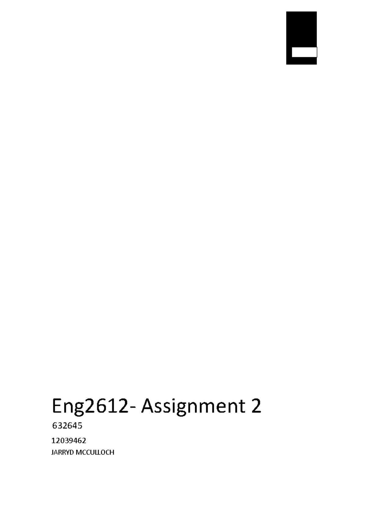 12039462 ENG 2612 02 - English 2612 is the module - 632645 Eng2612 ...