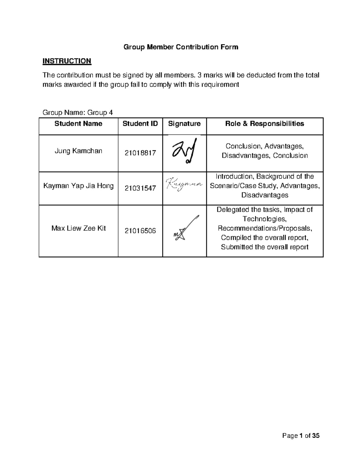 Piiit (Grp 4) - Professional issues in IT - Group Member Contribution ...