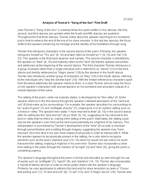 Poetry Analysis Outline - Poetry Analysis Essay Planning The title ...