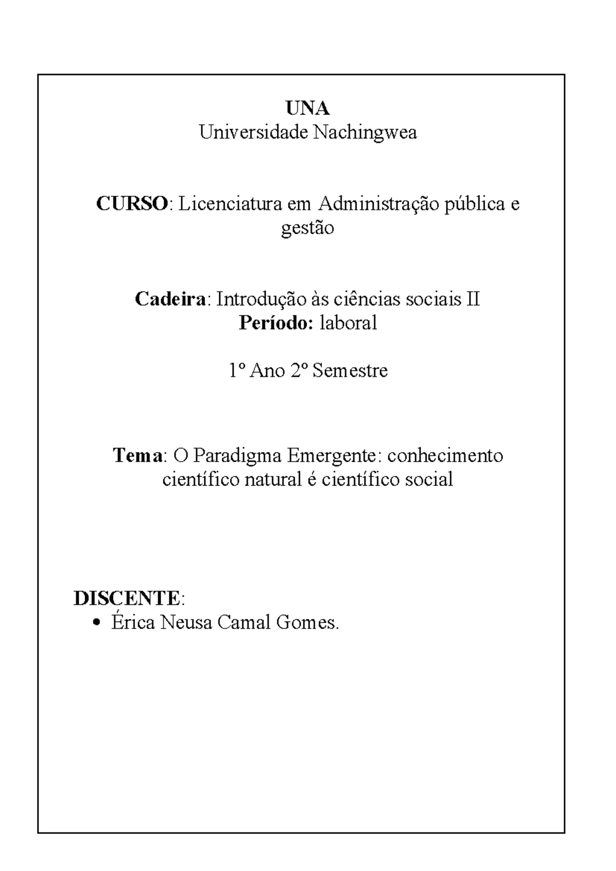 Cópia de Ciências sociais - UNA Universidade Nachingwea CURSO ...
