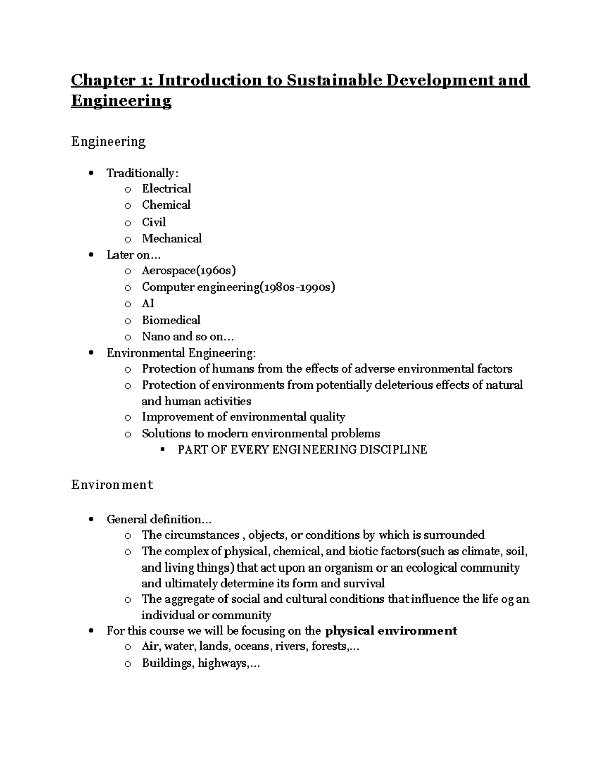 Midterm Material - notes from powerpoints - Chapter 1: Introduction to ...