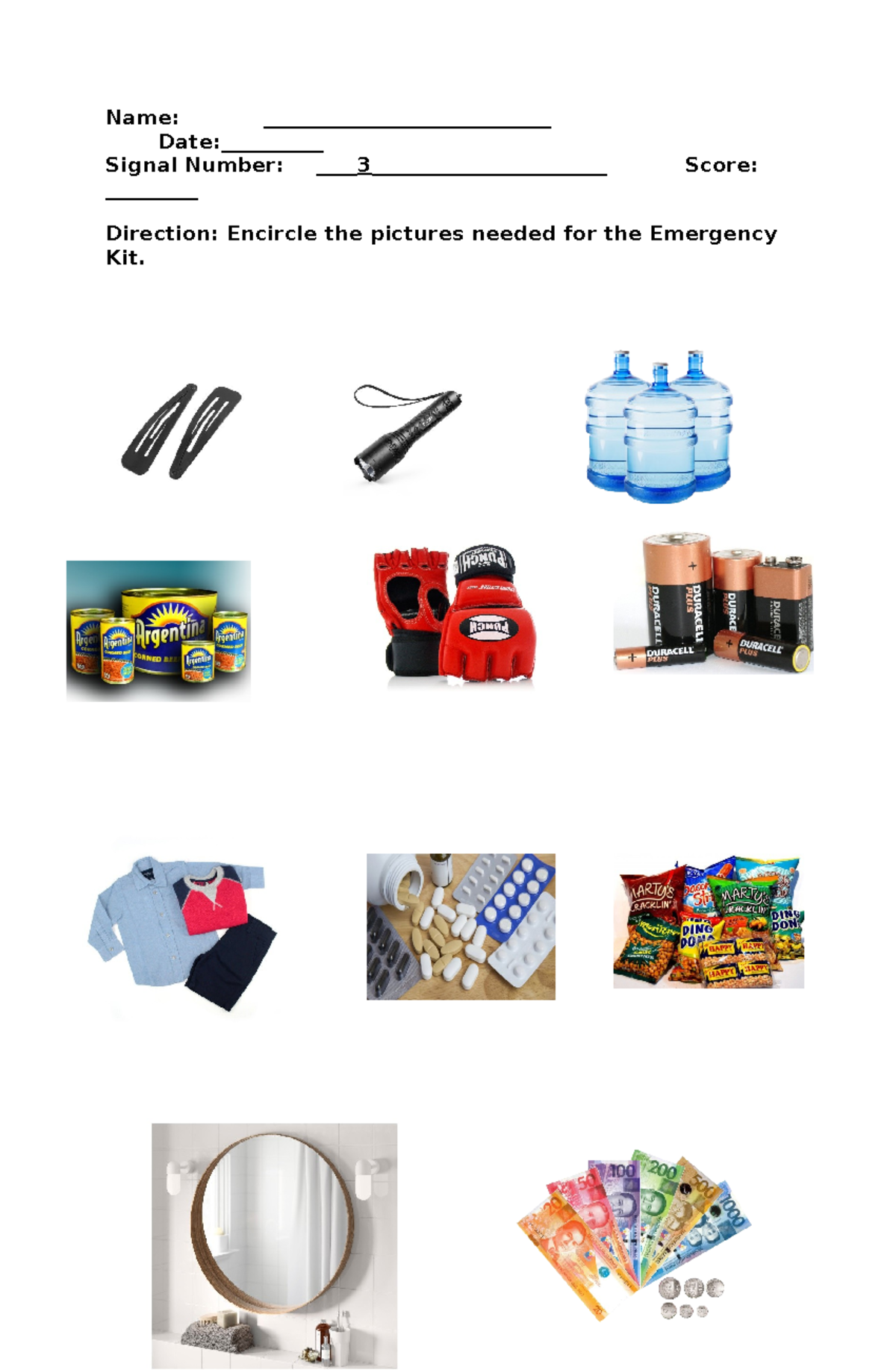 Evaluation Science - Name: ____________________________ Date ...