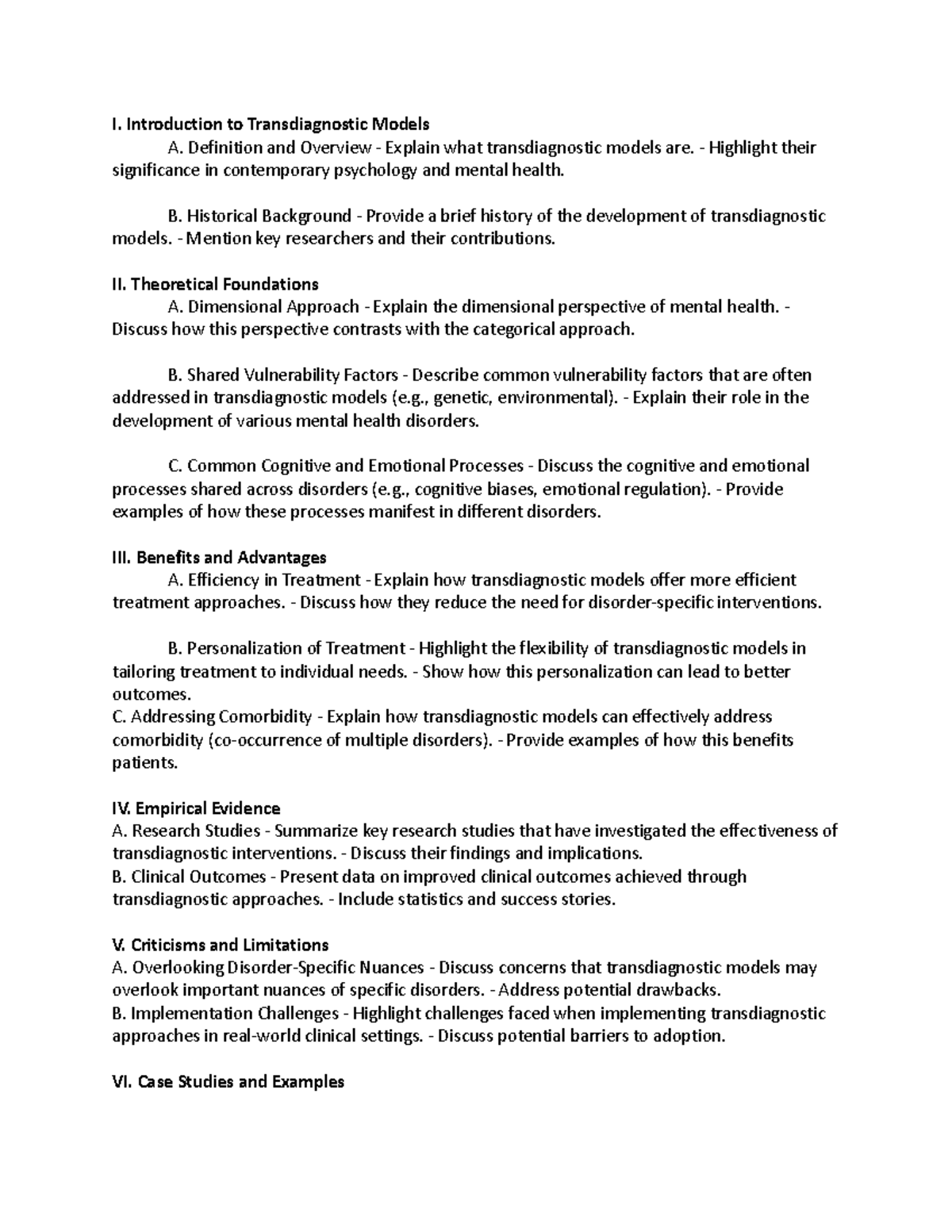 Transdiagnostic - I. Introduction to Transdiagnostic Models A ...