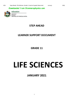 Life Sciences Grade 10 Solutions Document - PROVINCE OF KWAZULU-NATAL ...