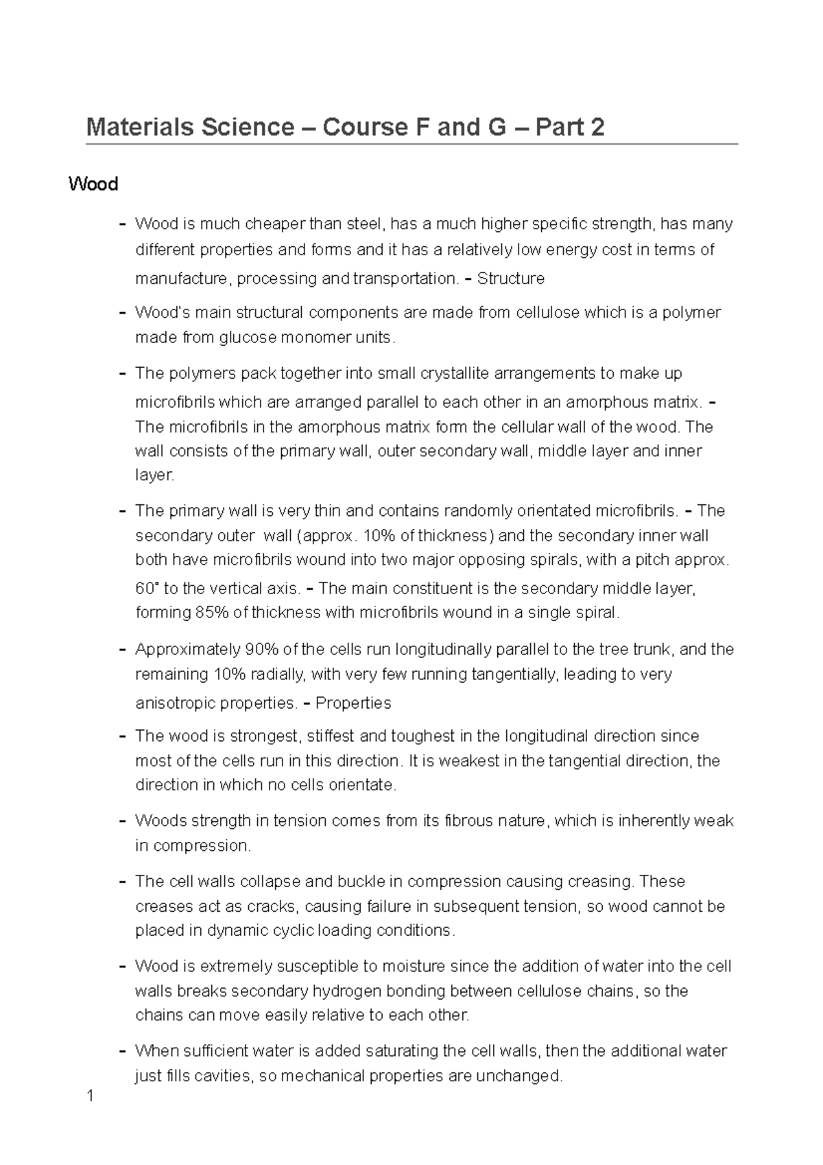 Natural Sciences - Materials Science - Course F and G - Part 2 ...