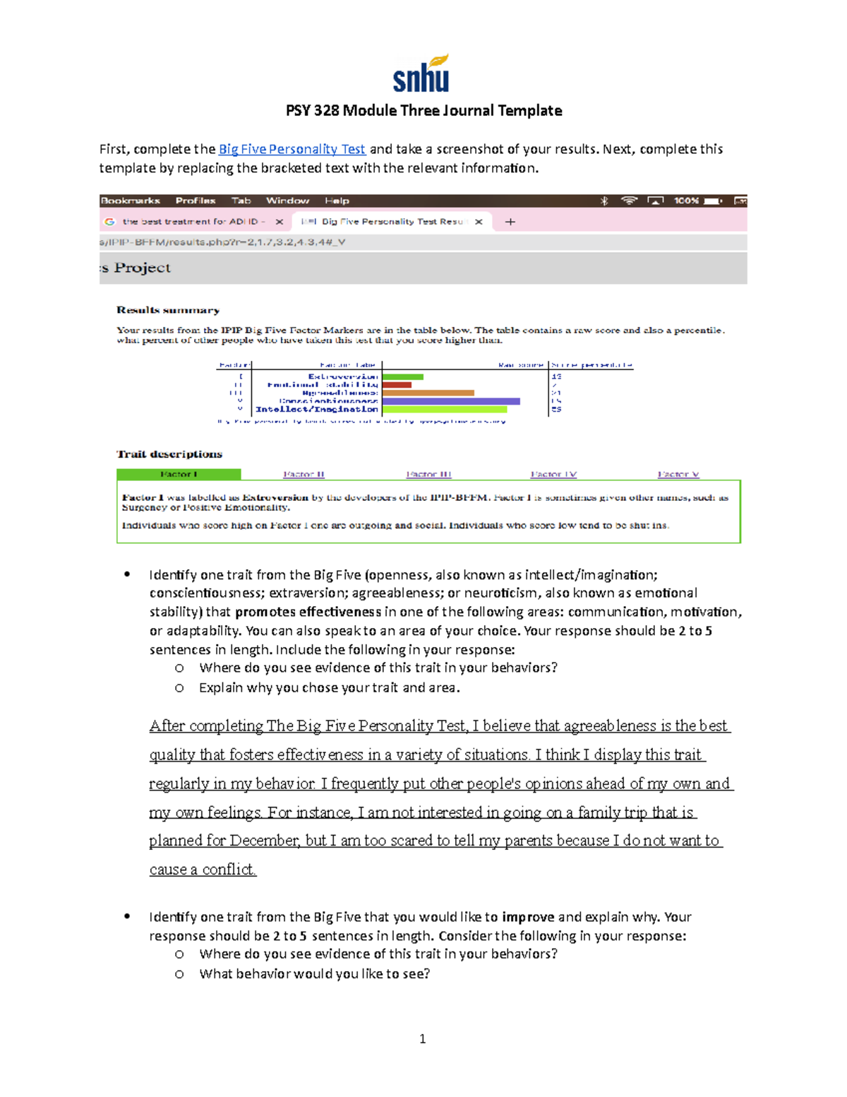 PSY 328 3-1 Activity Journal - PSY 328 Module Three Journal Template ...