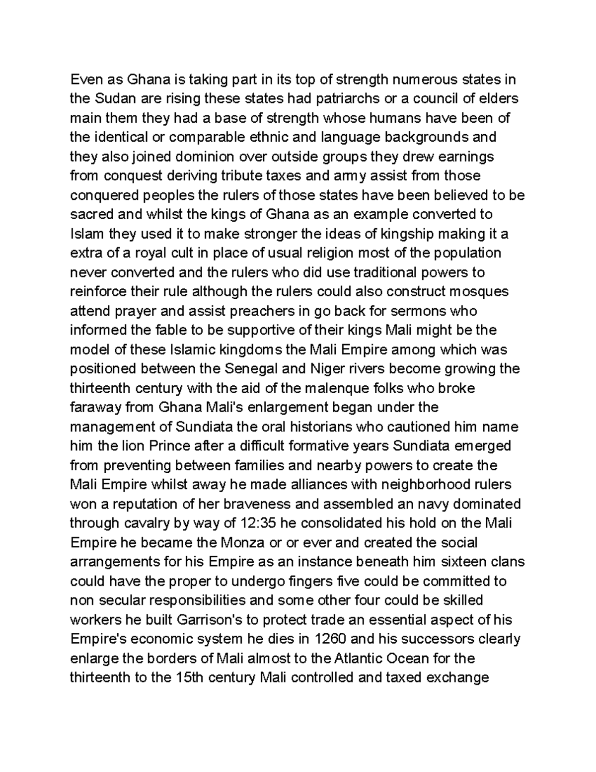 Hist 2321 The Islamic Sudanic Kingdoms and the Mali Empire - Even as ...