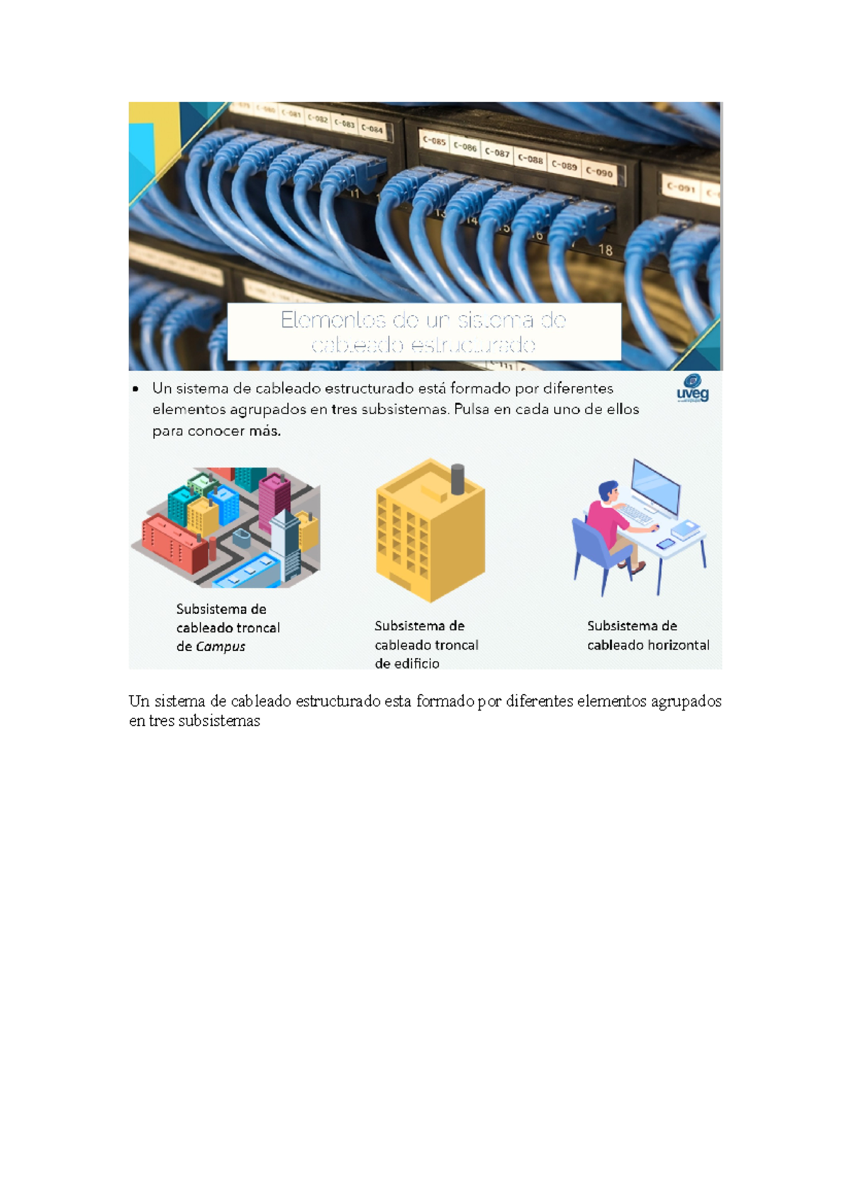 L9. Elementos de un sistema de cableado estructurado - Un sistema de ...