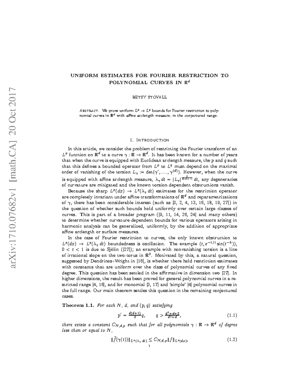 1710 - Cours - arXiv:1710 [math] 20 Oct 2017 UNIFORM ESTIMATES FOR ...
