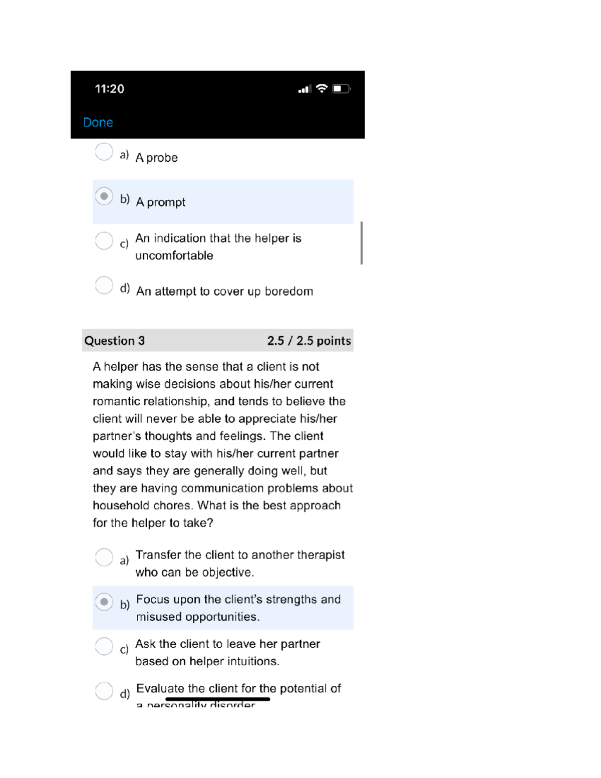 Doc20 - Week 1 Test (Part 1) Question and Answer Outline - 11:20 Done a ...
