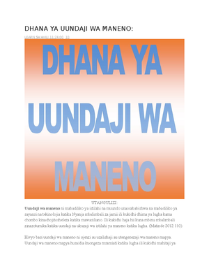 Ngeli ZA Kiswahili - NGELI ZA LUGHA NGELI Ngeli ni mkusanyiko wa majina ...