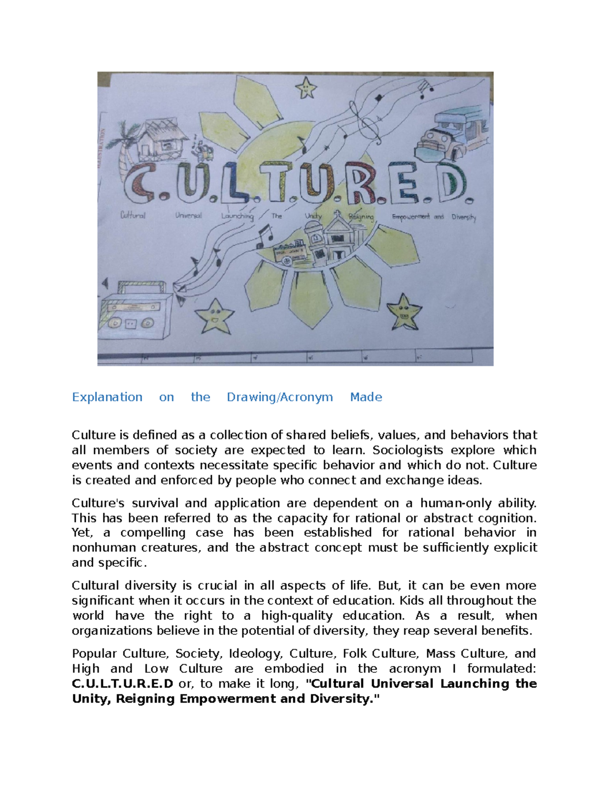 Culture - hehe - Explanation on the Drawing/Acronym Made Explanation on ...