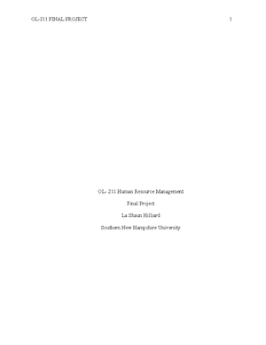 7-1 Submit Project Two - 7-1 Submit Project Two HRM-310-Q6225 Employee ...