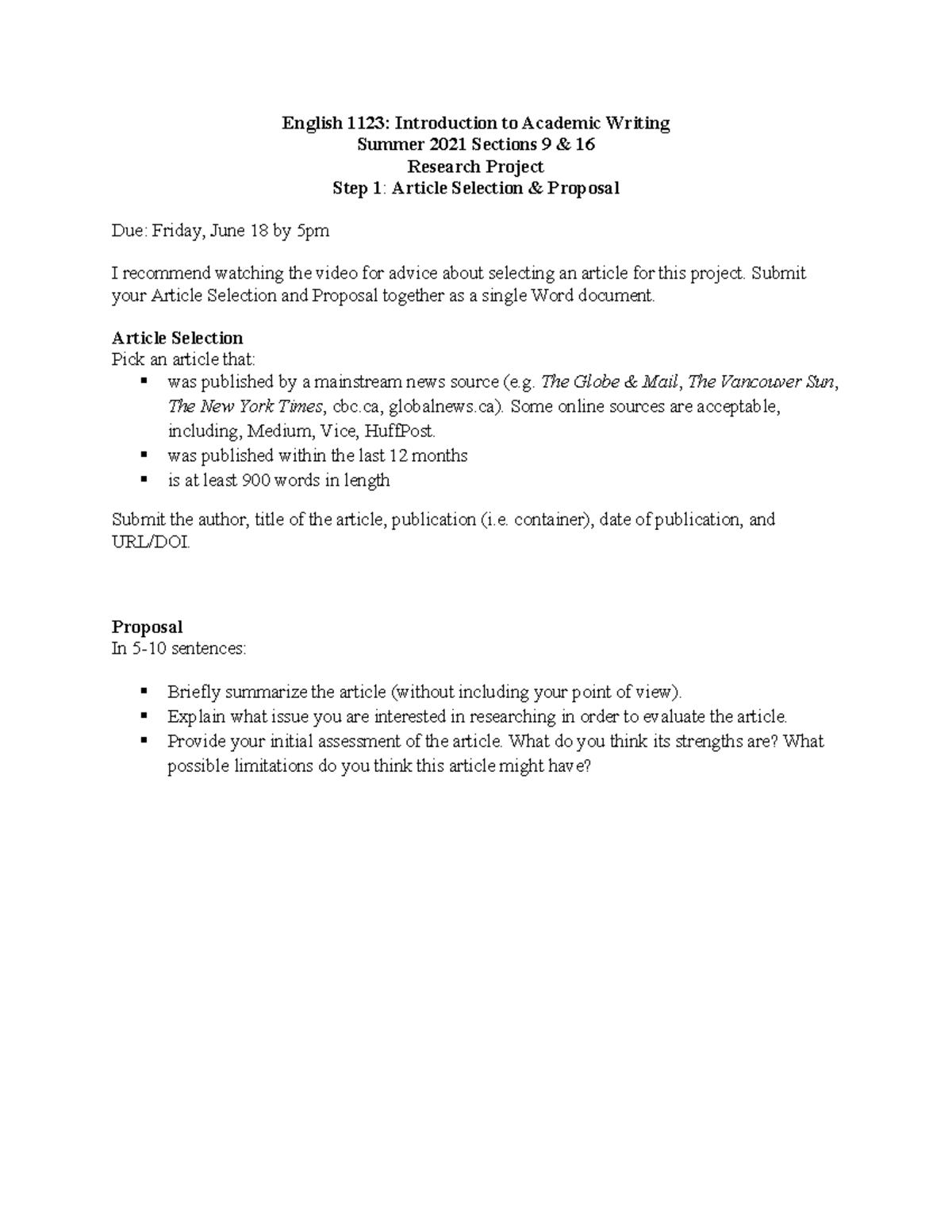 proposal for research - English 1123: Introduction to Academic Writing ...