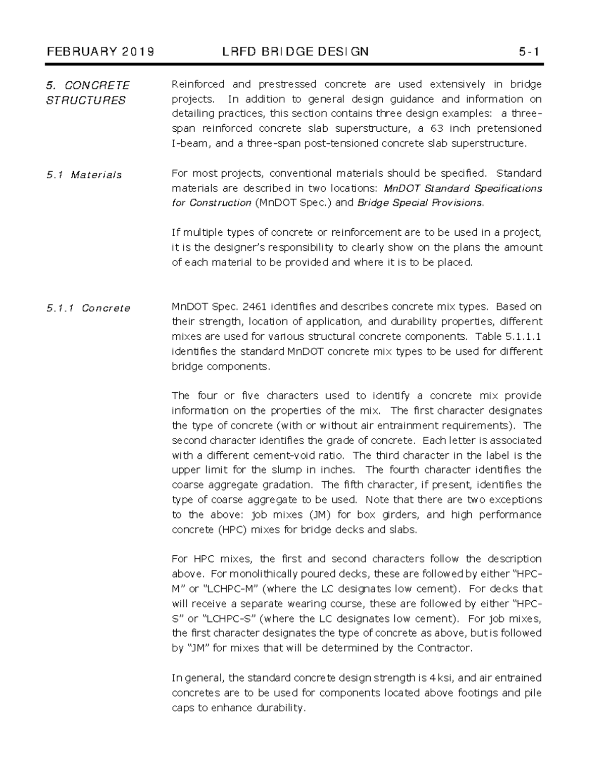 Section 05 - notes - 5. CONCRETE STRUCTURES 5 Materials 5.1 Concrete ...