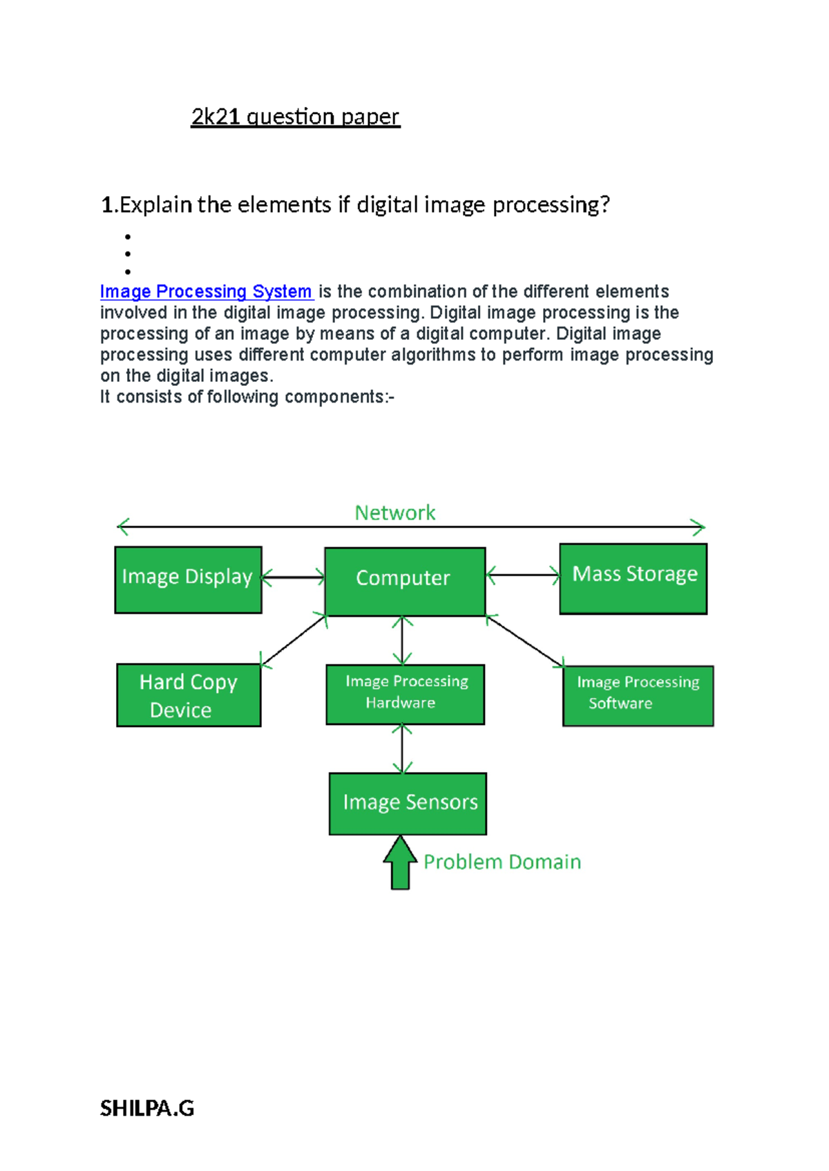2k21 question paper bca - 2k21 question paper 1 the elements if digital image processing? - Studocu
