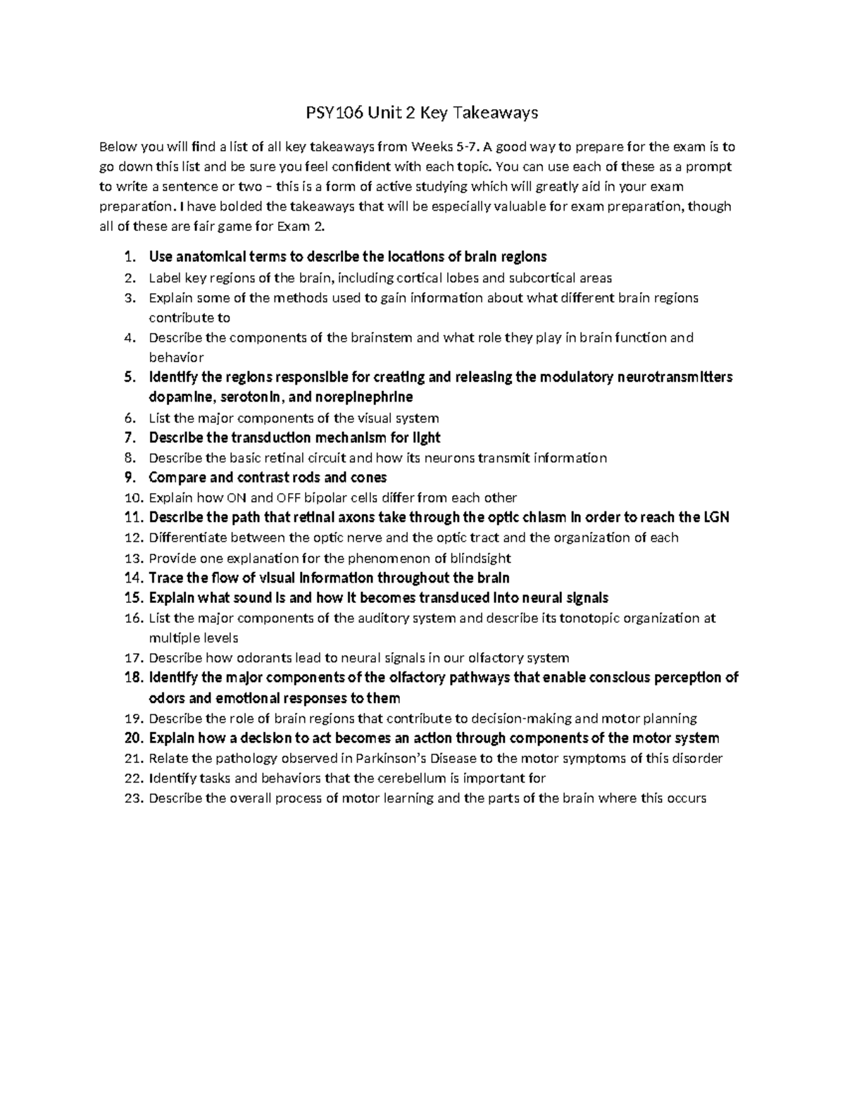 PSY106 Unit 2 Key Takeaways - PSY106 Unit 2 Key Takeaways Below you ...
