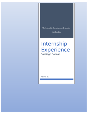 Internship Experience Draft - PBH 406- The Internship Experience with ...